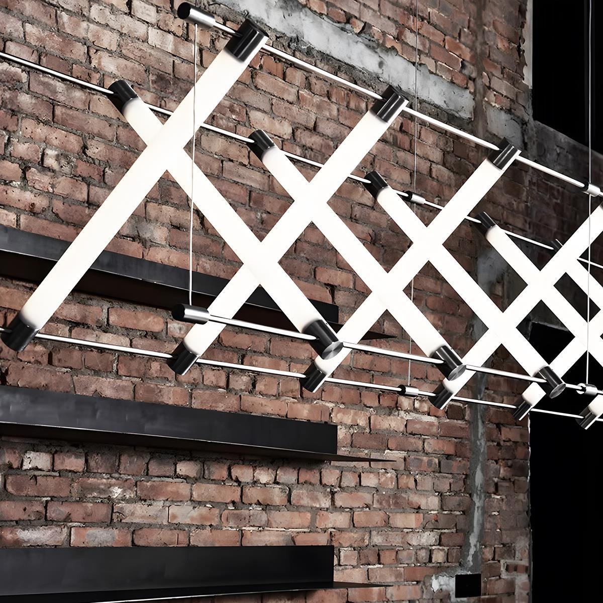 Modern Minimalist X Glass Long Strip LED Light Combination Bar Fishbone ...