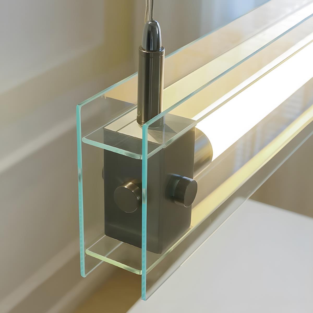 Modern Minimalist Glass LED Line Frame Light Strip Pendant Lights For ...