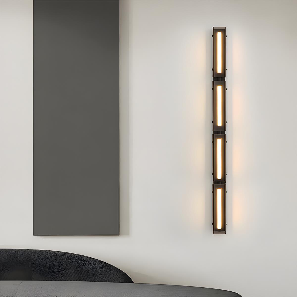 Modern Grid Minimalist Glass Long Strip LED Indoor Wall Sconce Lighting ...