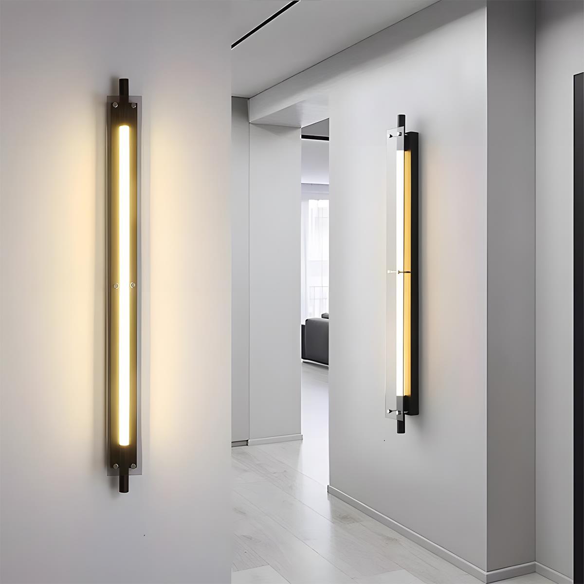 Modern Nordic Minimalist Glass Long Strip LED Indoor Wall Sconce ...