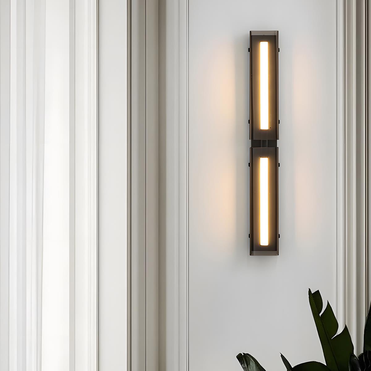 Modern Grid Minimalist Glass Long Strip LED Indoor Wall Sconce Lighting ...