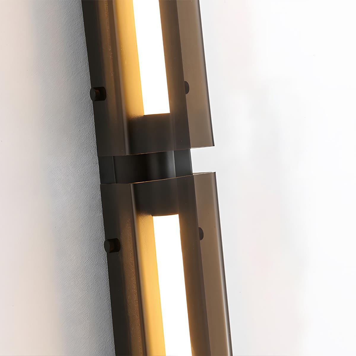 Modern Grid Minimalist Glass Long Strip LED Indoor Wall Sconce Lighting ...