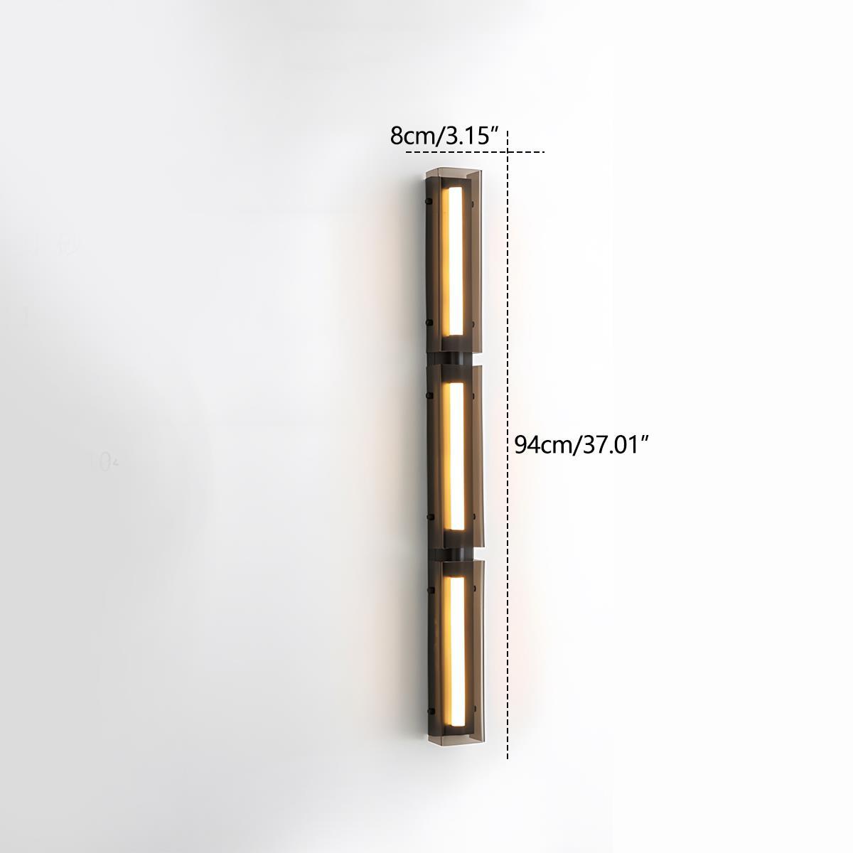 Modern Grid Minimalist Glass Long Strip LED Indoor Wall Sconce Lighting ...