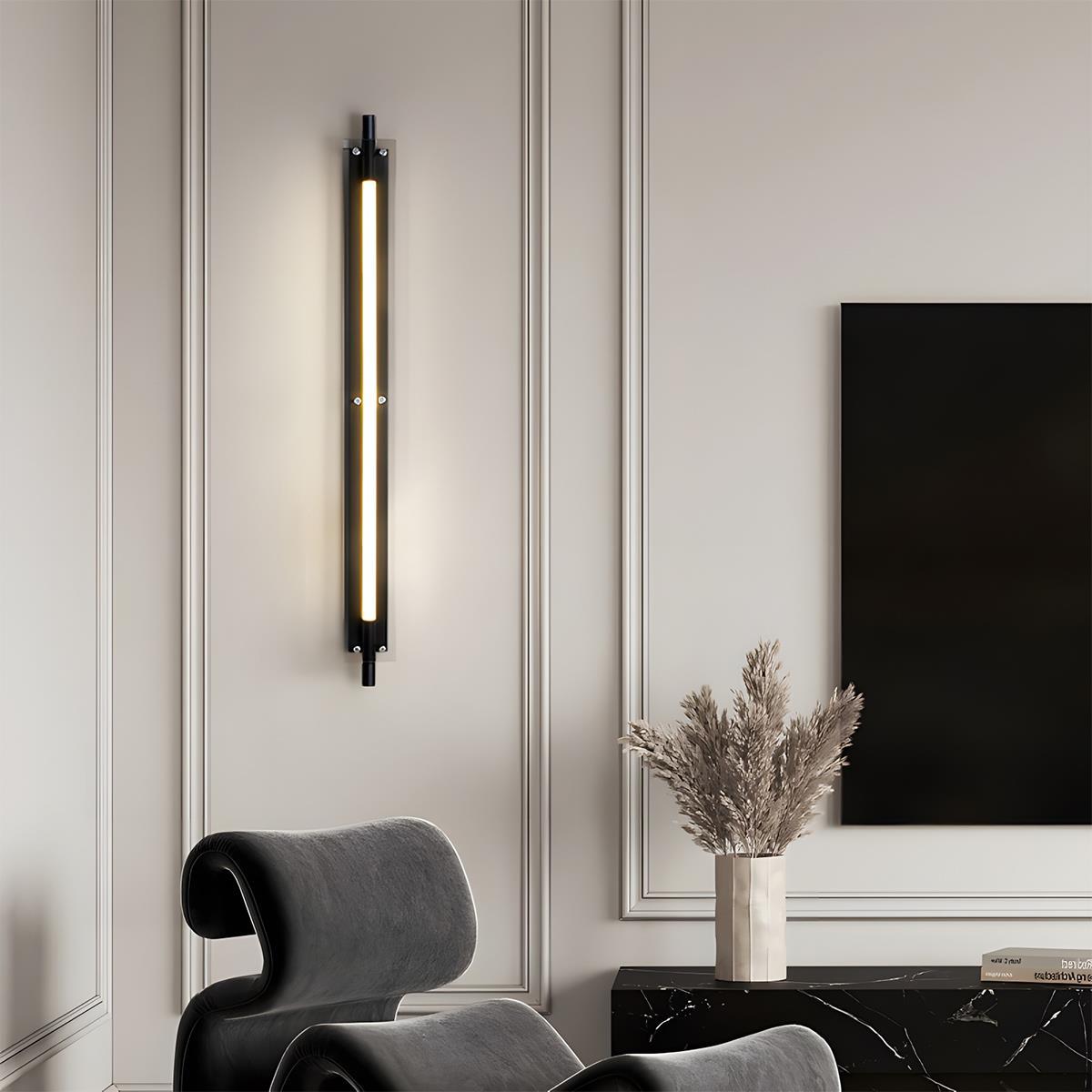 Modern Nordic Minimalist Glass Long Strip LED Indoor Wall Sconce ...