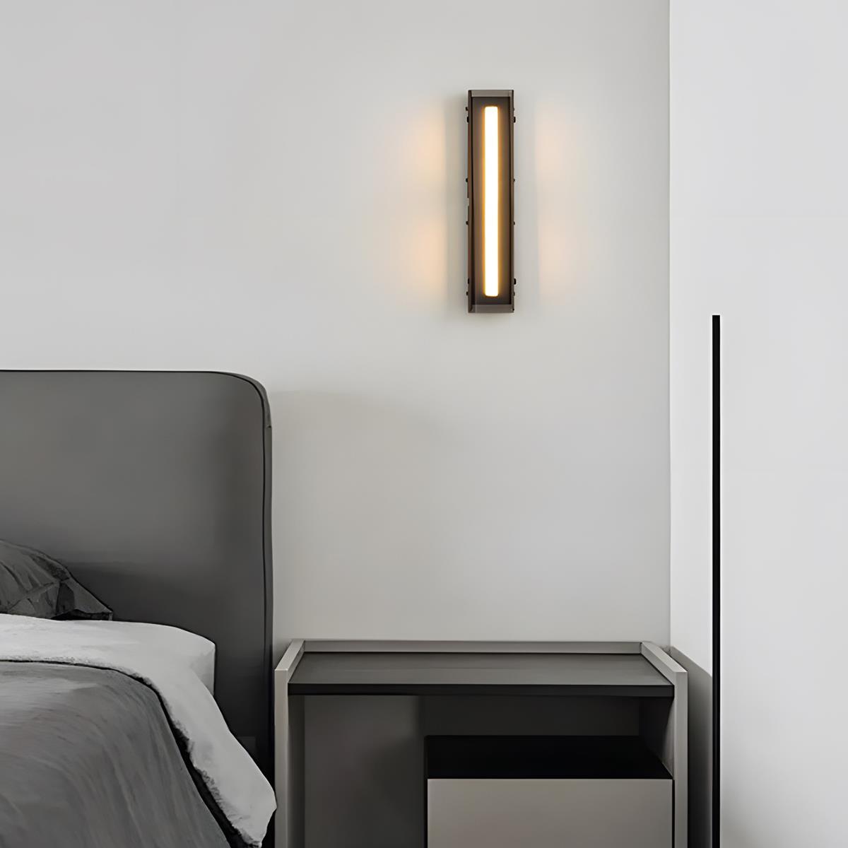 Modern Grid Minimalist Glass Long Strip LED Indoor Wall Sconce Lighting ...