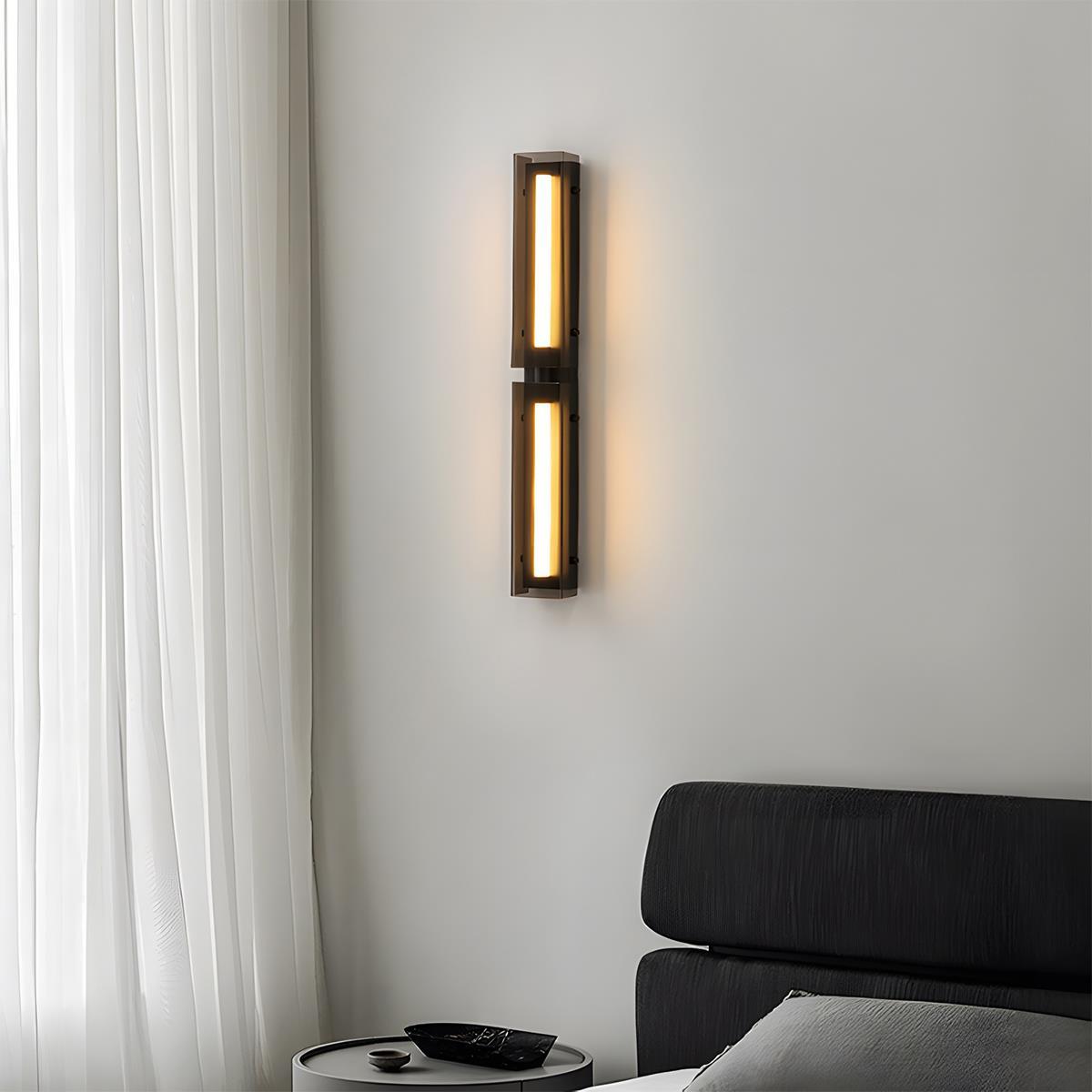 Modern Grid Minimalist Glass Long Strip LED Indoor Wall Sconce Lighting ...