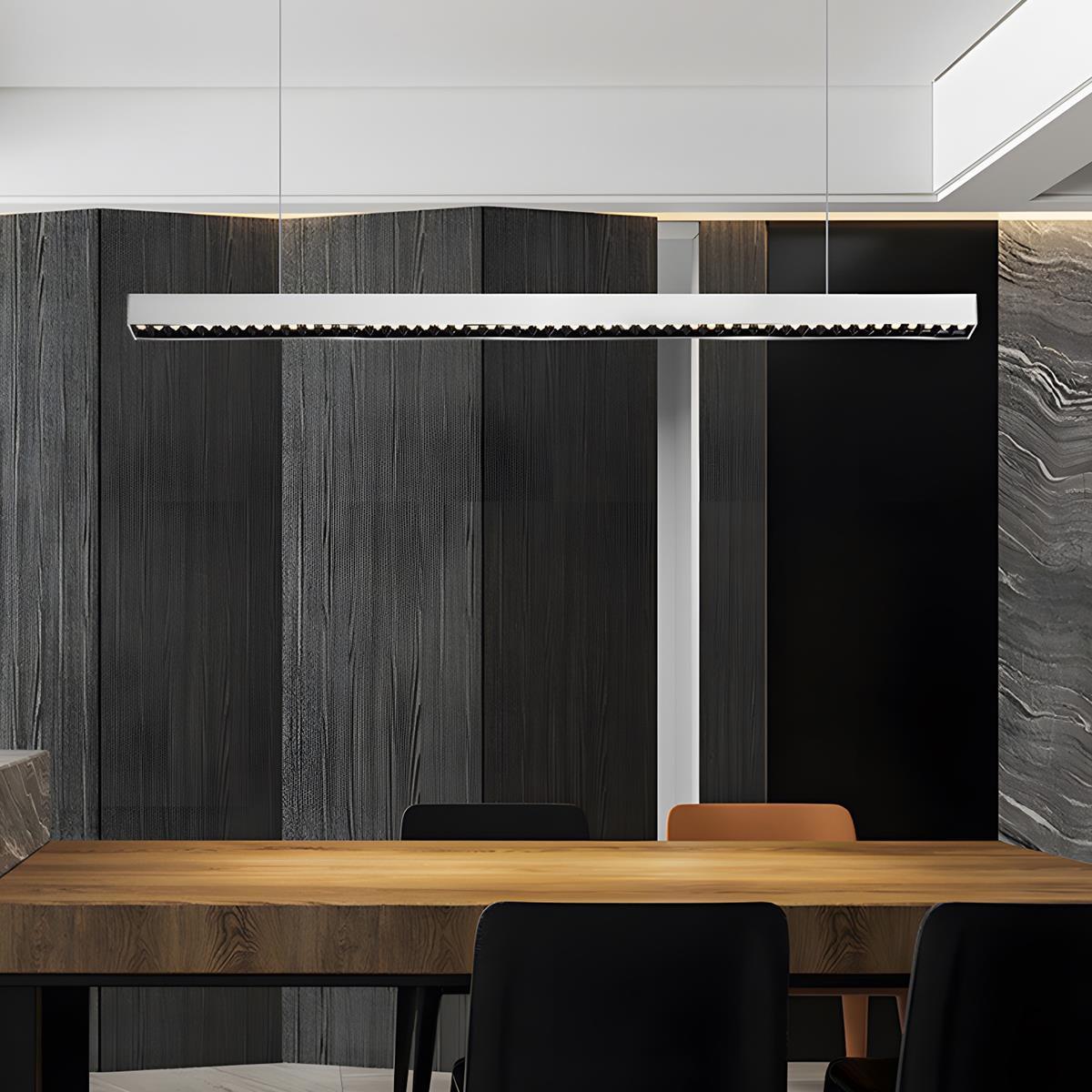 Modern Minimalist Grille LED Long Strip Hanging Light Pendant Lamp ...