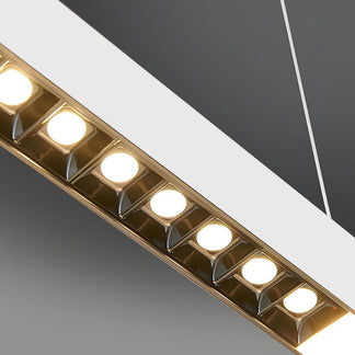 Modern Minimalist Grille LED Long Strip Hanging Light Pendant Lamp ...
