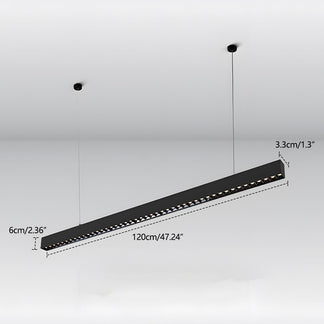 Modern Minimalist Grille LED Long Strip Hanging Light Pendant Lamp ...