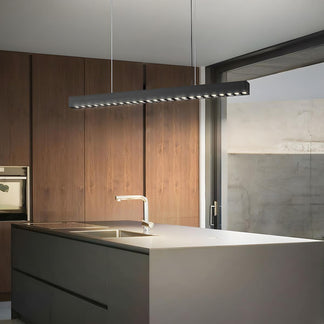 Modern Minimalist Grille LED Long Strip Hanging Light Pendant Lamp ...
