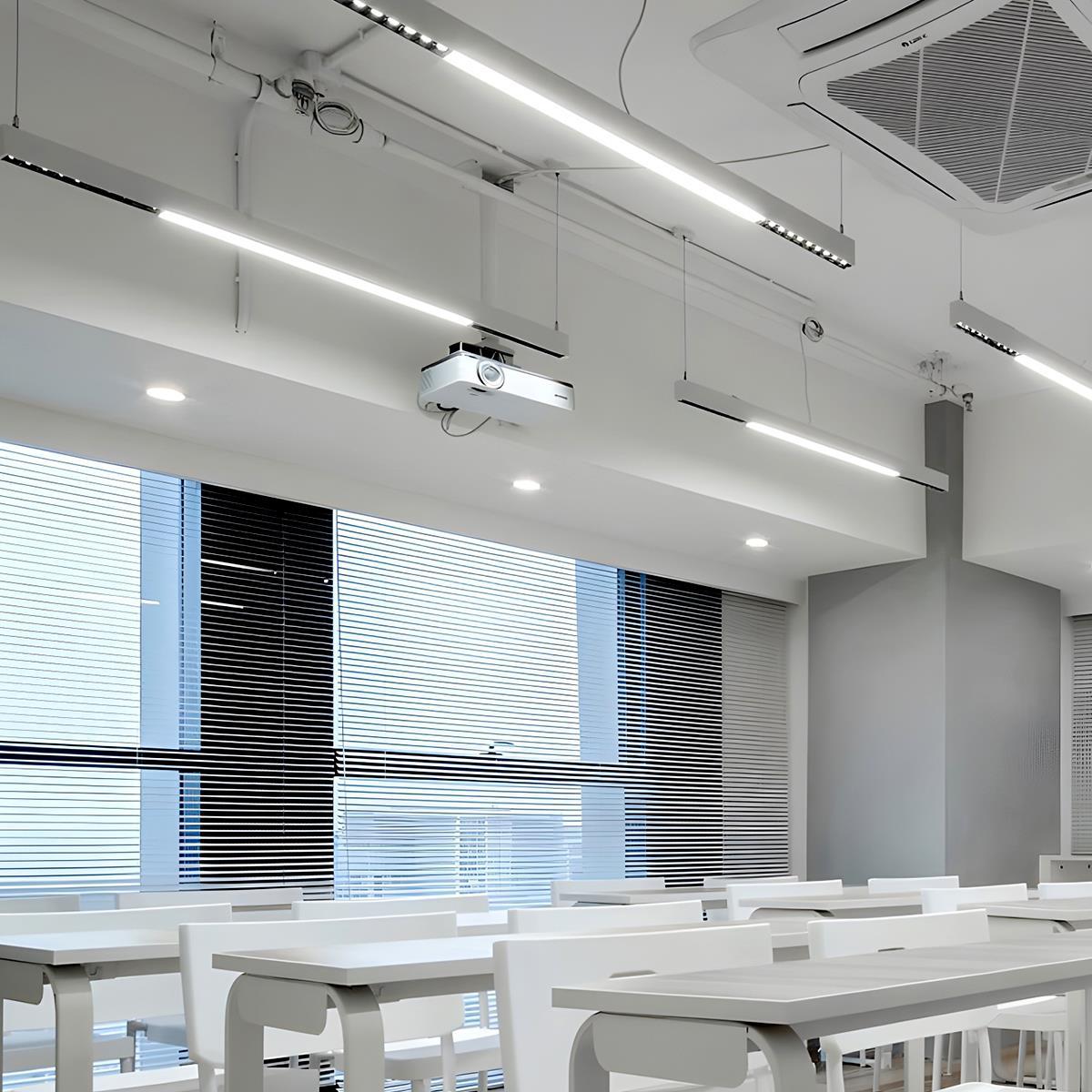 Modern Minimalist Grille LED Long Strip Hanging Light Pendant Lamp ...