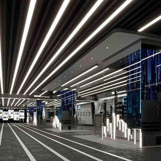 Modern Sky Line Minimalist LED Long Strip Pendant Lights Ceiling Lamp ...