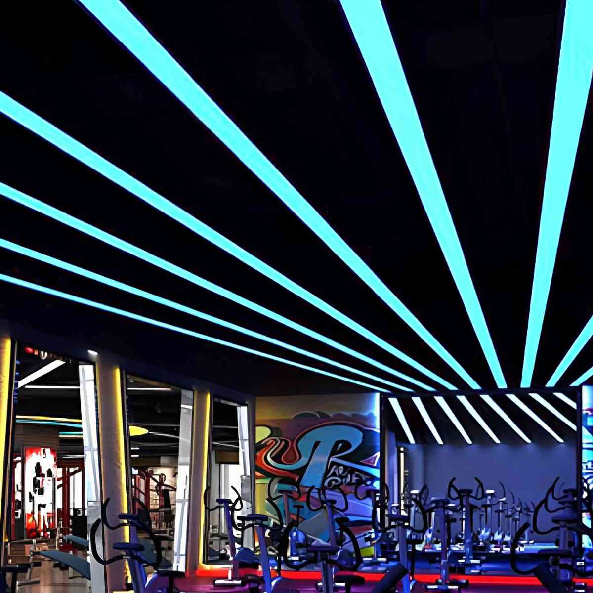 Modern Sky Line Minimalist LED Long Strip Pendant Lights Ceiling Lamp ...