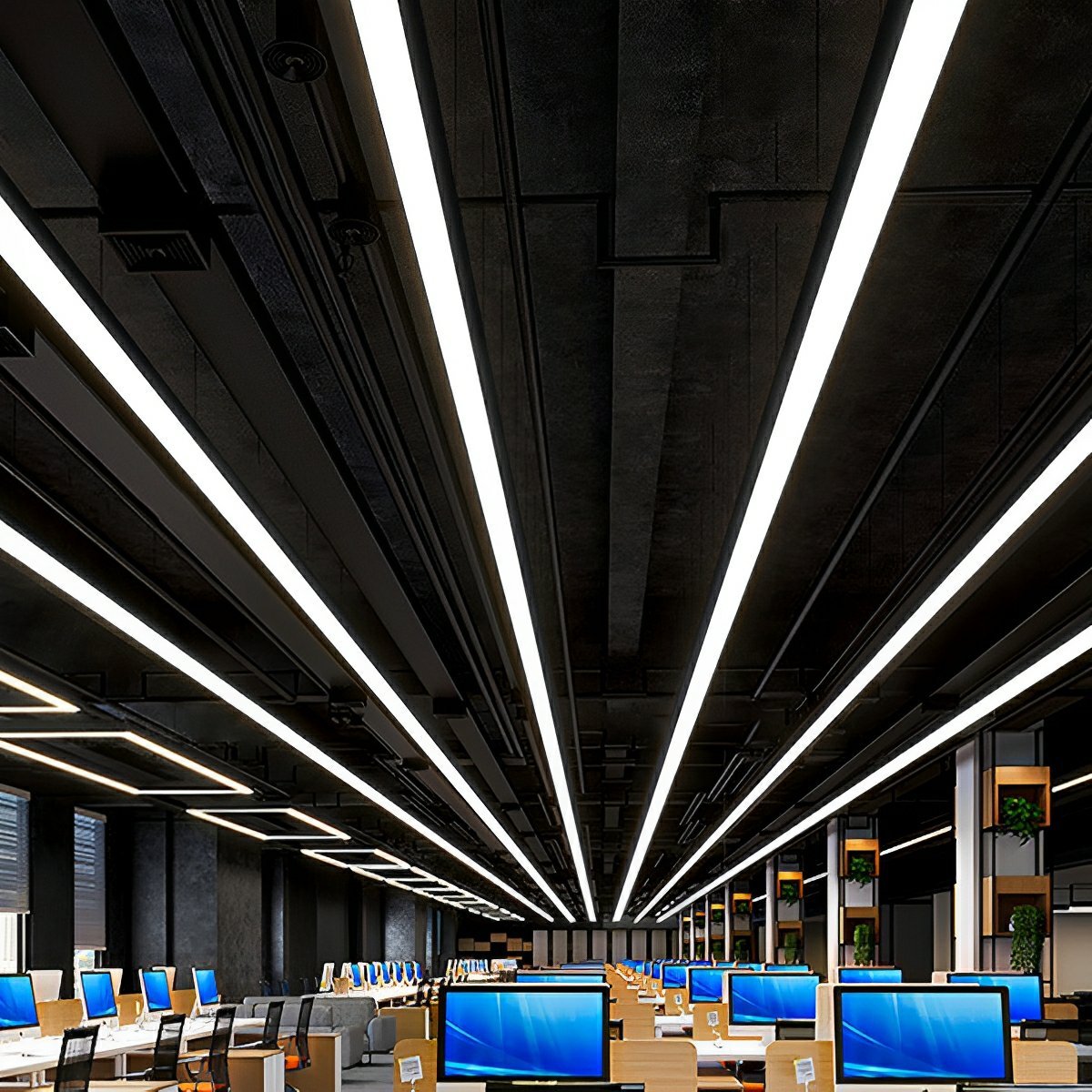 Modern Sky Line Minimalist LED Long Strip Pendant Lights Ceiling Lamp ...