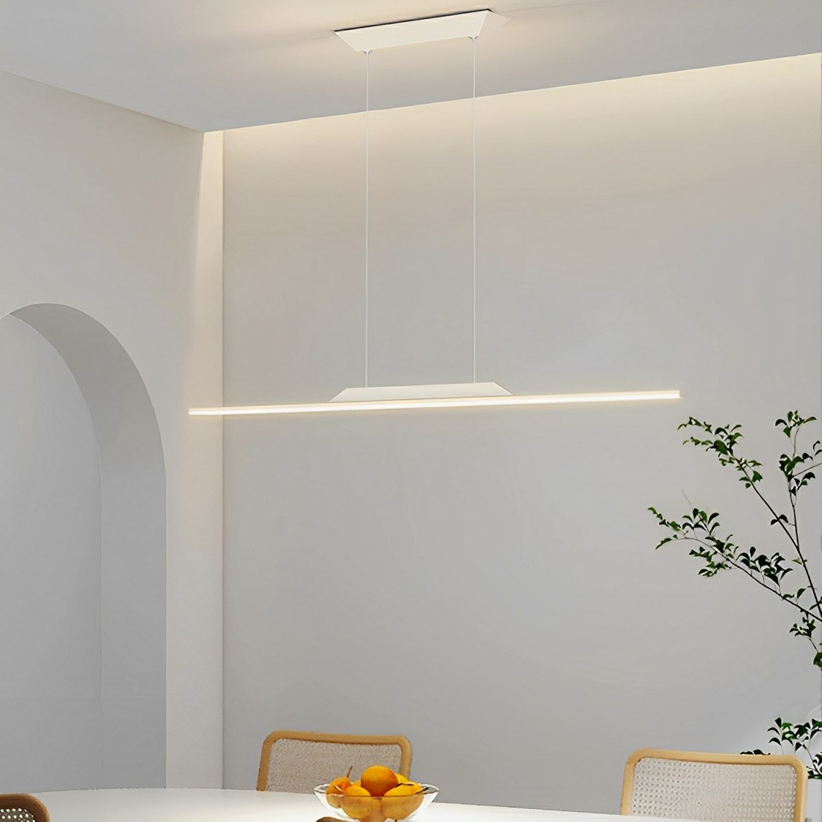 Modern Minimalist Long Strip Line Light LED Pendant Lights Hanging ...