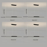 Modern Minimalist Long Strip Line Light LED Pendant Lights Hanging ...