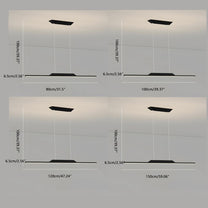 Modern Minimalist Long Strip Line Light LED Pendant Lights Hanging ...