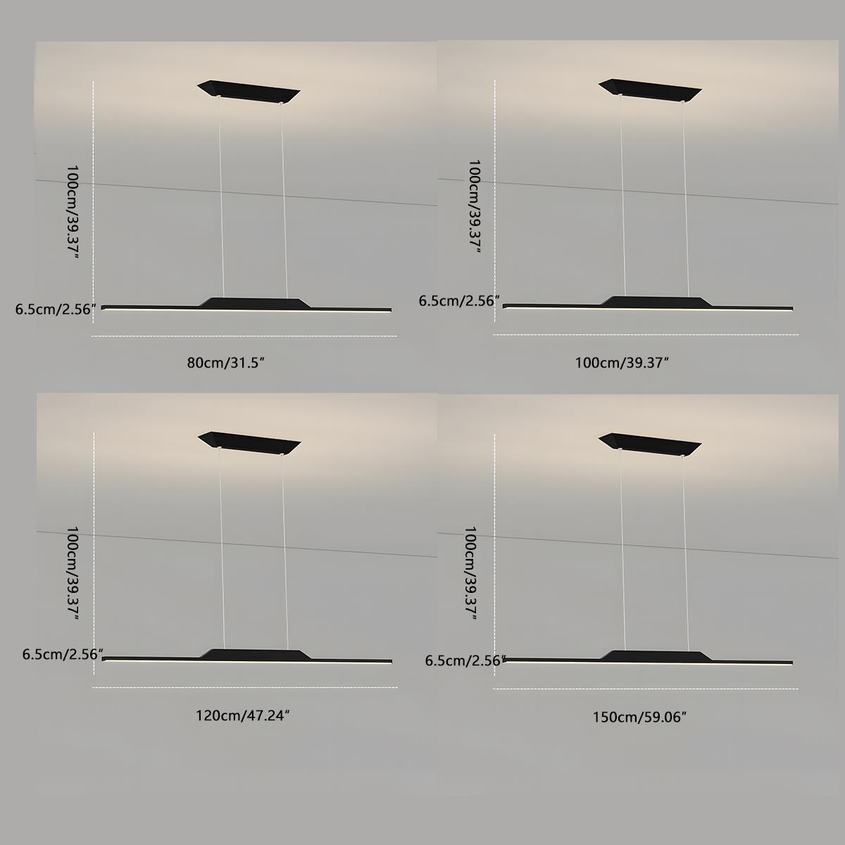 Modern Minimalist Long Strip Line Light LED Pendant Lights Hanging ...