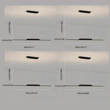 Modern Minimalist Long Strip Line Light LED Pendant Lights Hanging ...