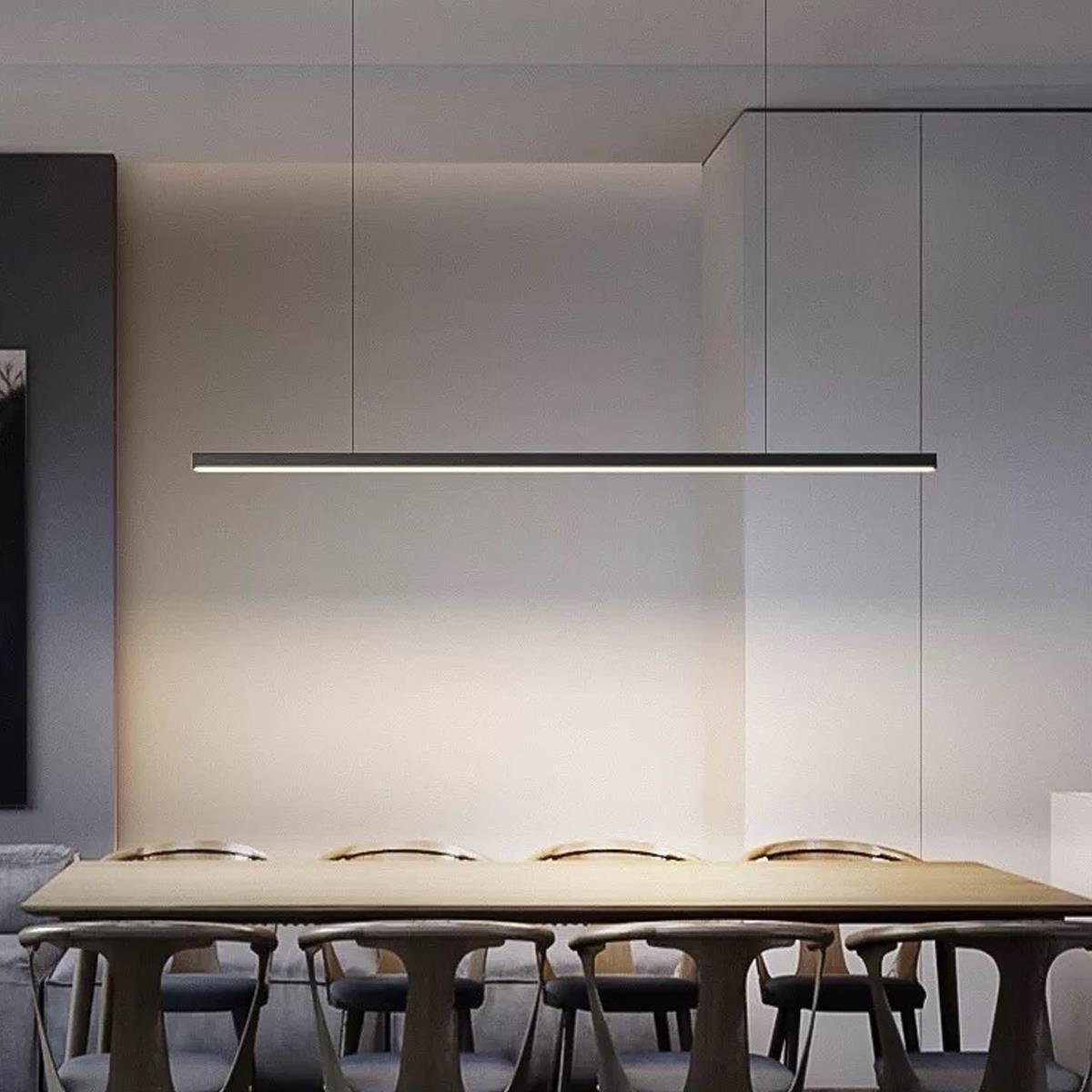 Modern Minimalist Long Strip Light Pendant Lights Up And Down ...