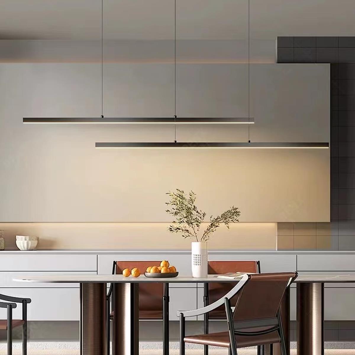 Modern Minimalist Long Strip Light Pendant Lights Up And Down ...