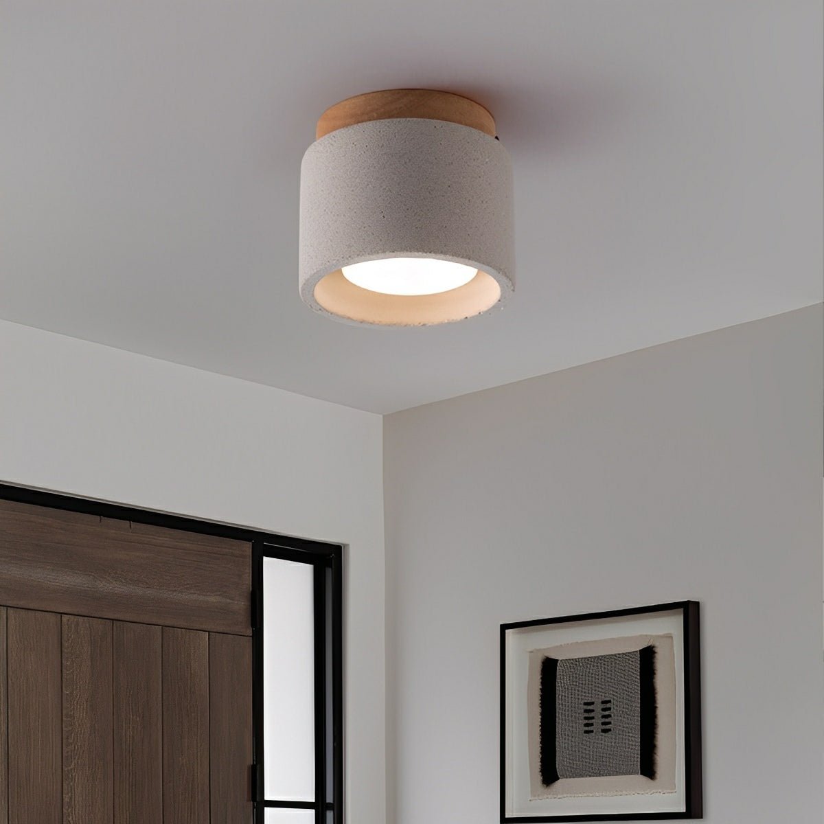 Minimalist Round Cement LED Ceiling Light, Concrete GX53 – Flyachilles