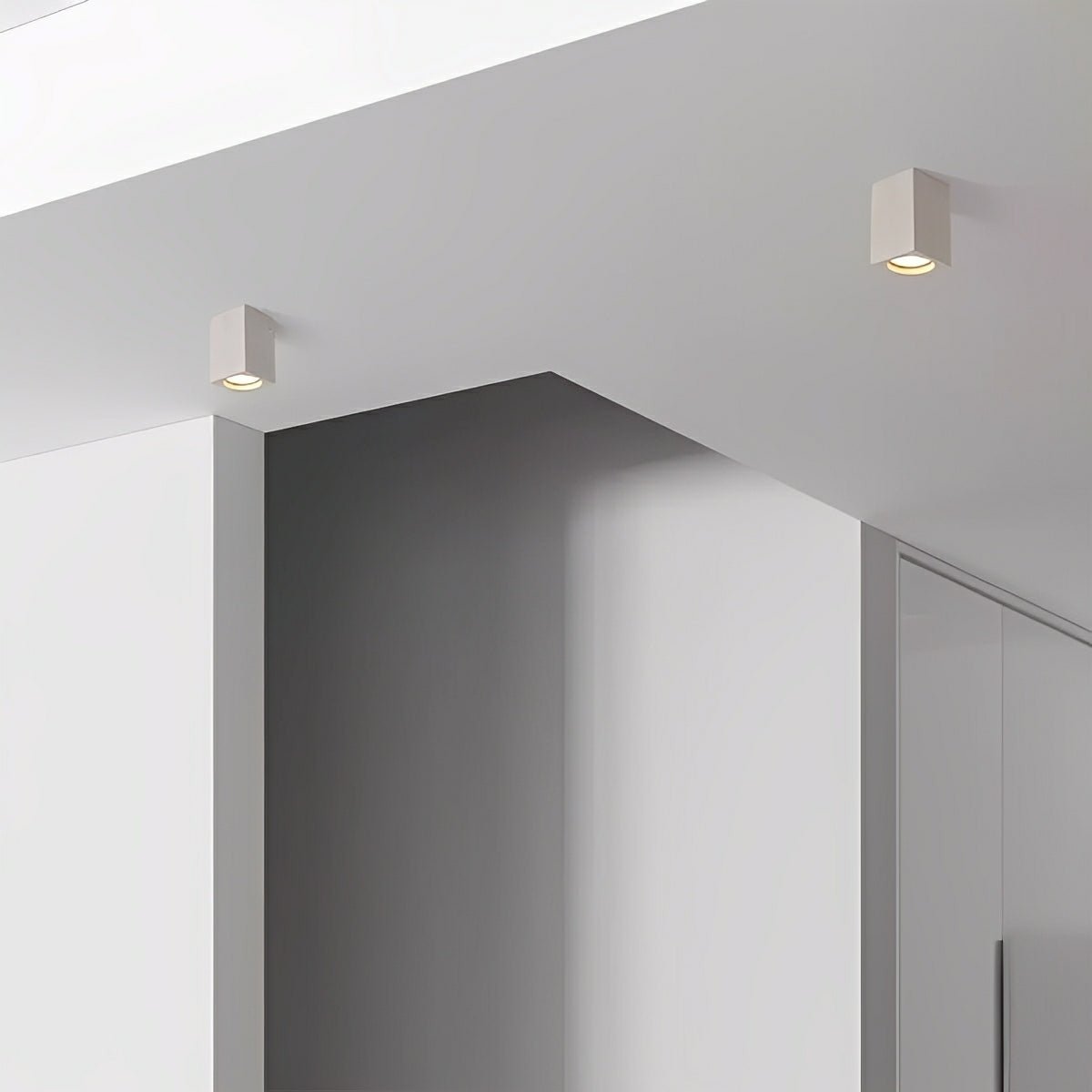 Modern Minimalist Square Cement LED Ceiling Light with GU10 – Flyachilles