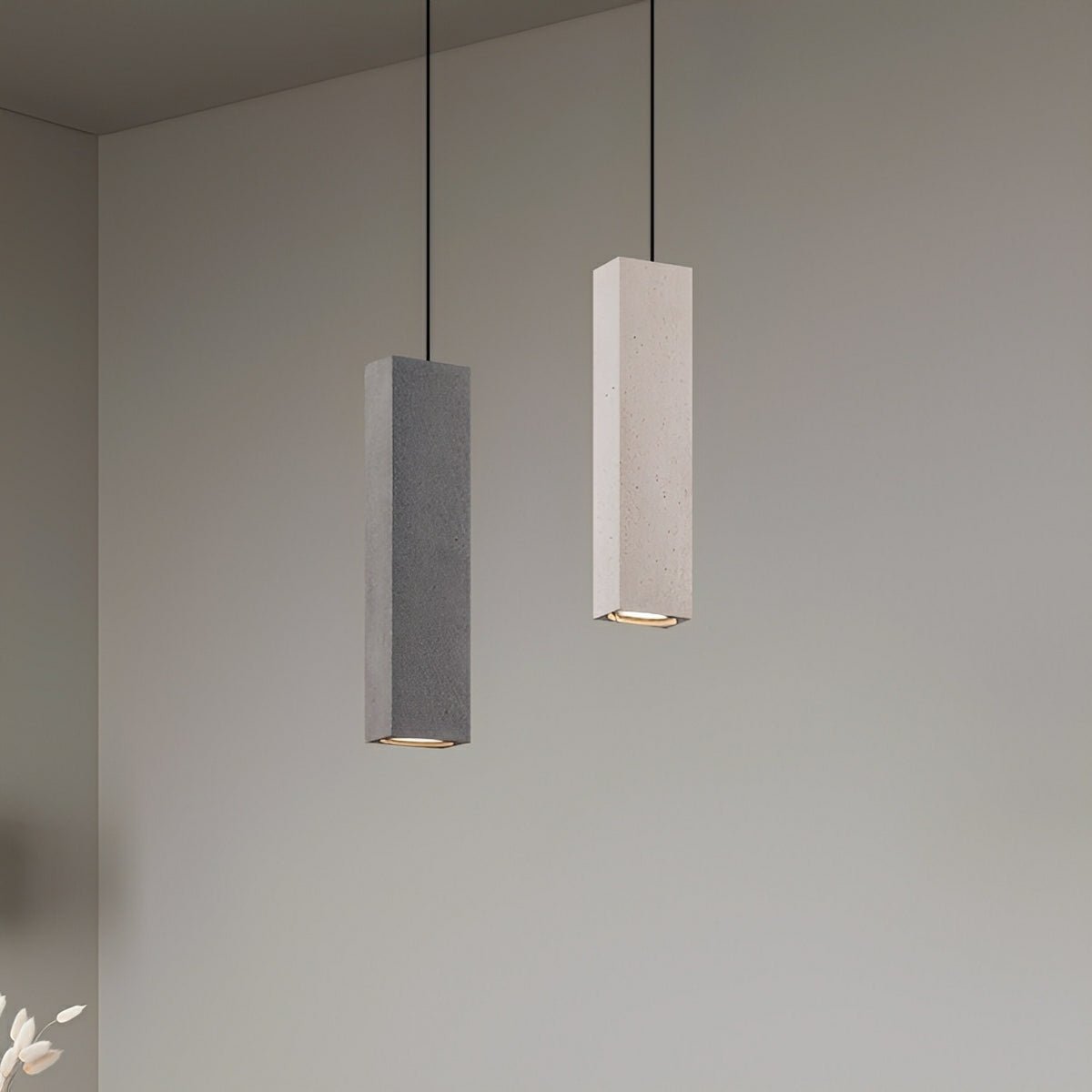 Modern Minimalist Square Cement LED Pendant Light – Flyachilles