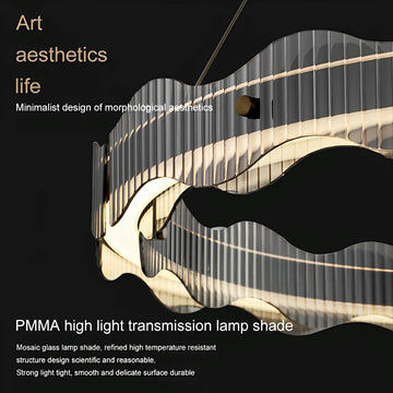 Modern Minimalist Chrome Water Wave Glass Round Chandelier Ceiling ...