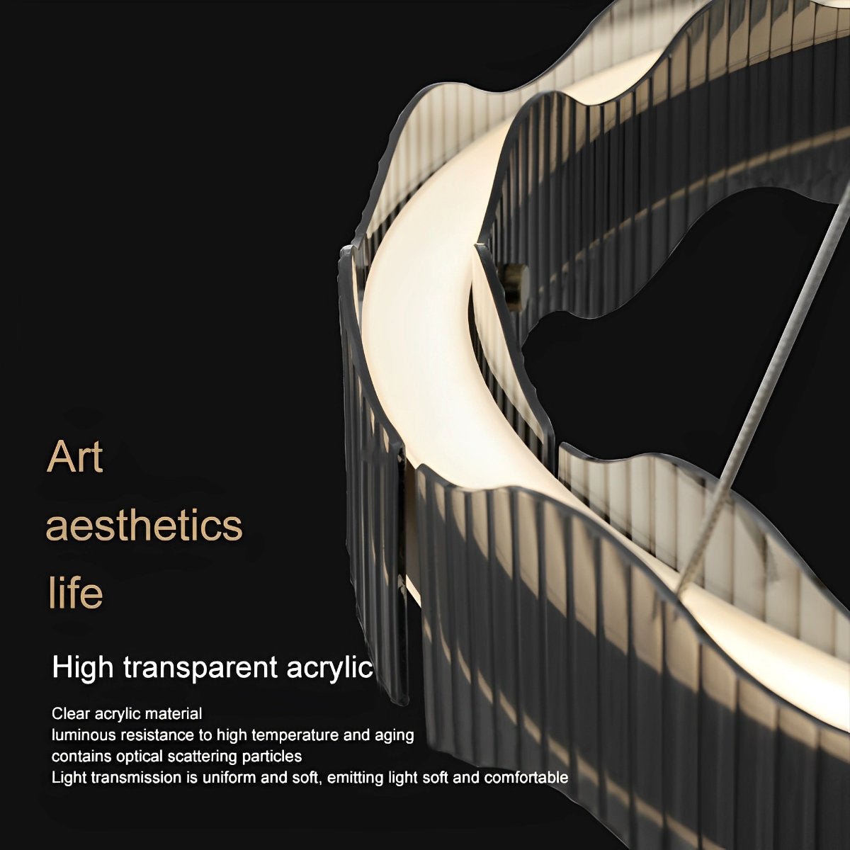 Modern Minimalist Chrome Water Wave Glass Round Chandelier Ceiling ...