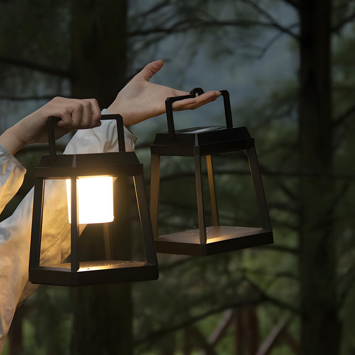 Modern Minimalist Waterproof Solar LED Outdoor Lantern Light Table Lamp ...