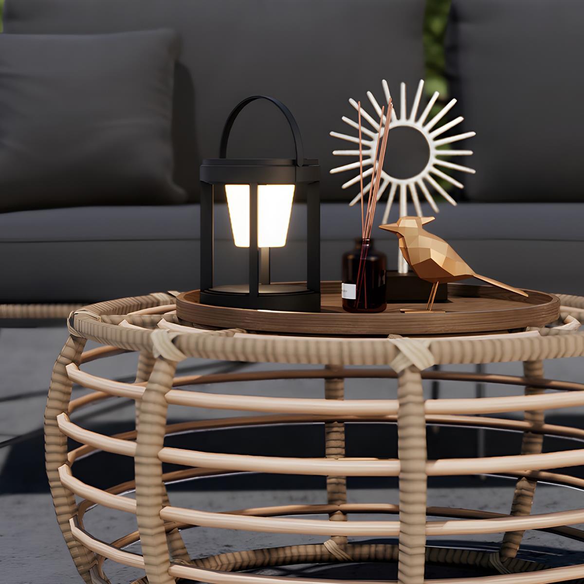 Modern Minimalist Waterproof Solar LED Outdoor Lantern Light Table Lamp ...