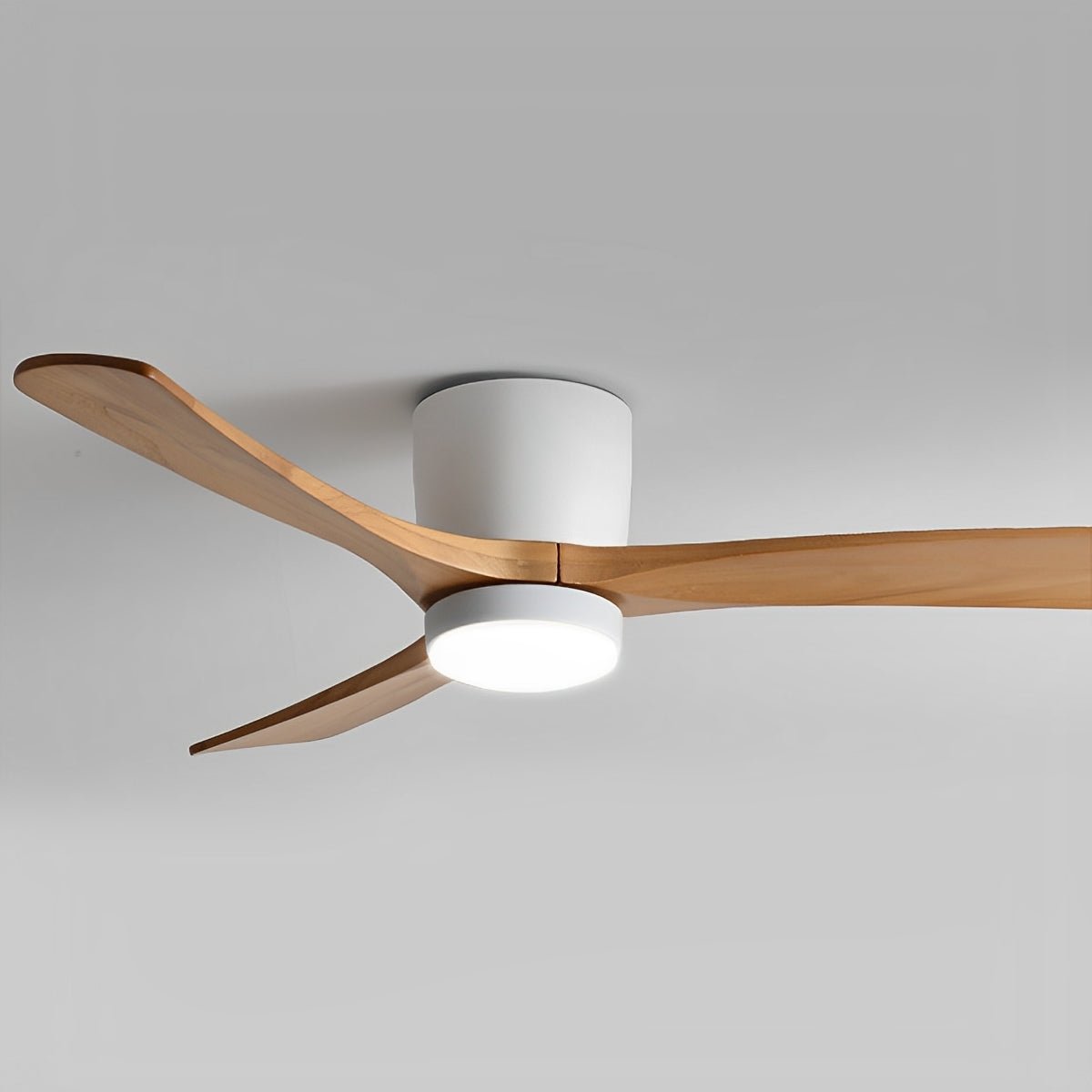 Modern Nordic Minimalist Wood Grain 6-Speed Inverter Ceiling Fan Light ...
