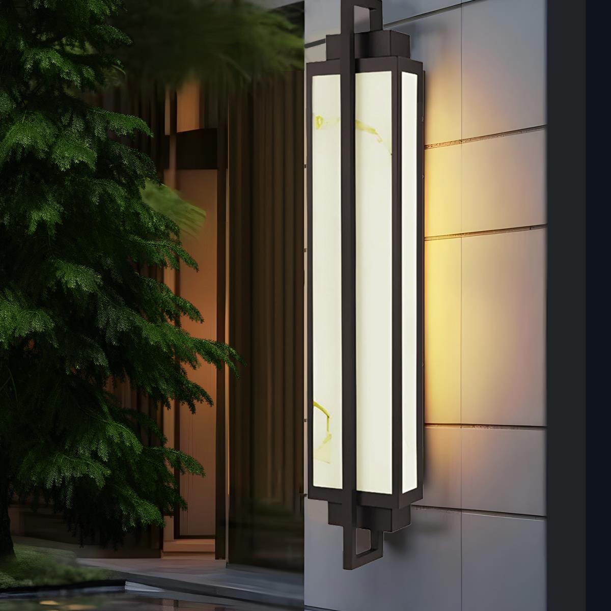Modern Rectangular LED Wall Light Matt Black Wall Sconce Lighting ...