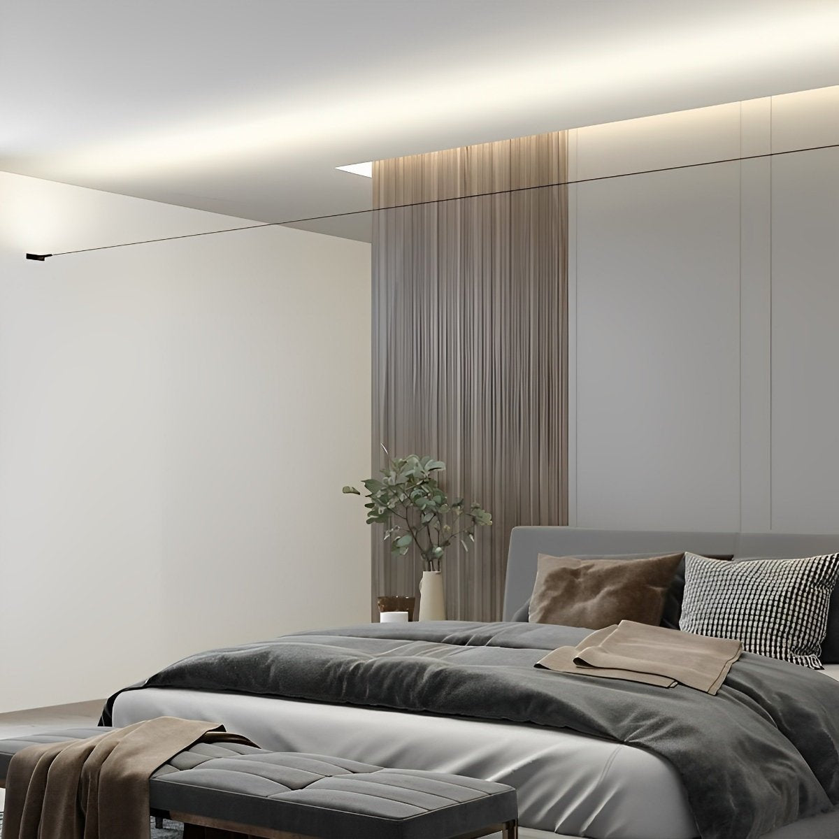 Modern DIY Sky line Rotatable Intelligent Dimming COB LED Long Strip ...