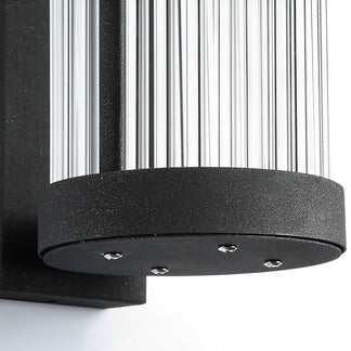 Modern Solar Waterproof Cylinder Striped Glass Outdoor LED Porch Wall Sconce Lighting Wall Lamp ...