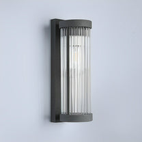 Modern Solar Waterproof Cylinder Striped Glass Outdoor LED Porch Wall Sconce Lighting Wall Lamp ...