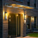 Modern Solar Waterproof Cylinder Striped Glass Outdoor LED Porch Wall Sconce Lighting Wall Lamp ...