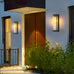 Modern Solar Waterproof Cylinder Striped Glass Outdoor LED Porch Wall Sconce Lighting Wall Lamp ...