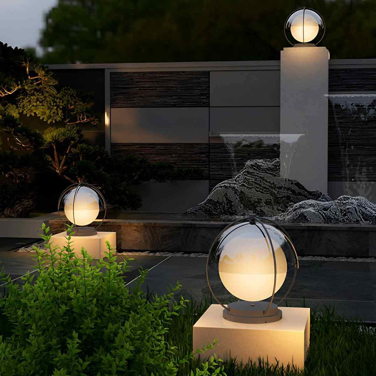 Modern Globe LED Post Cap & Pillar Lights – Waterproof Outdoor Planet ...