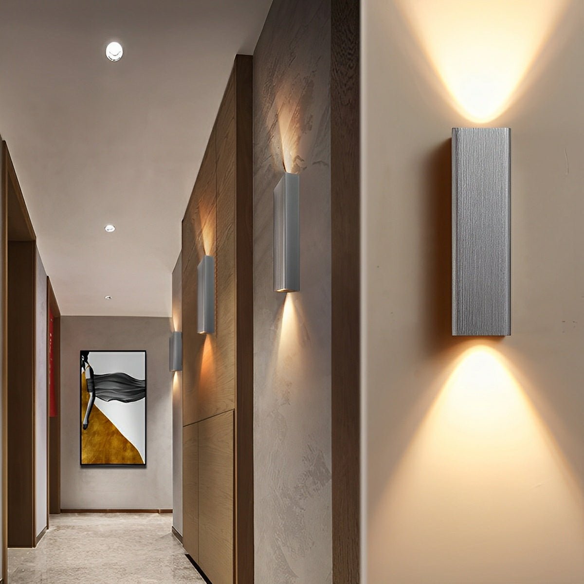 Modern Up&Down COB Long Strip Indoor Wall Sconce Lighting Minimalist ...