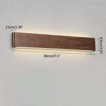 Modern Minimalist Walnut Solid Wood Rectangular LED Indoor Wall Sconce ...