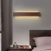Modern Minimalist Walnut Solid Wood Rectangular LED Indoor Wall Sconce ...