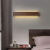 Modern Minimalist Walnut Solid Wood Rectangular LED Indoor Wall Sconce ...