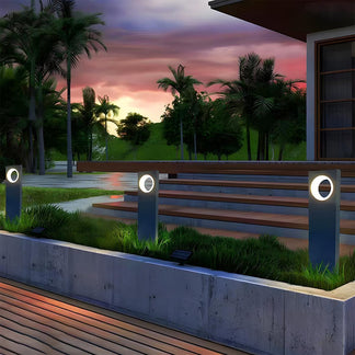 Modern Waterproof Ring Hollow Round Pathway Light LED Outdoor Lawn ...