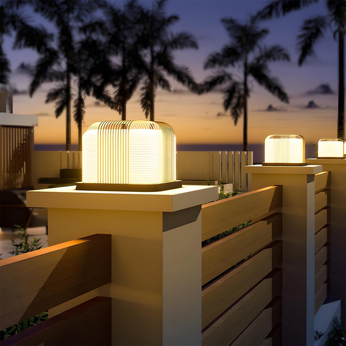 Waterproof Square LED Outdoor Post & Pillar Lights – Modern Stainless ...