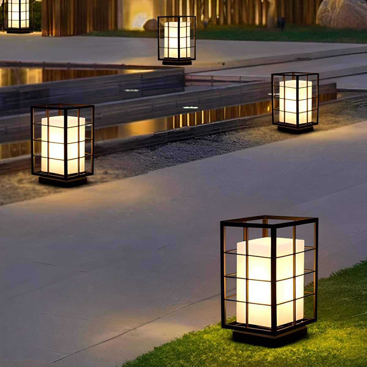 Modern Waterproof Square Lantern LED Outdoor Landscape Lawn Lighting ...