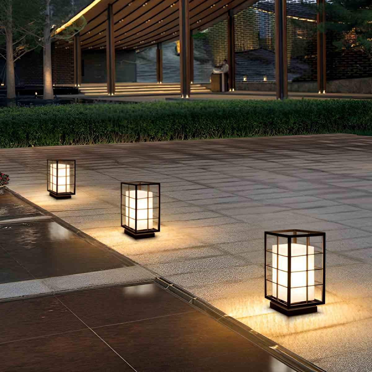 Modern Waterproof Square Lantern LED Outdoor Landscape Lawn Lighting ...