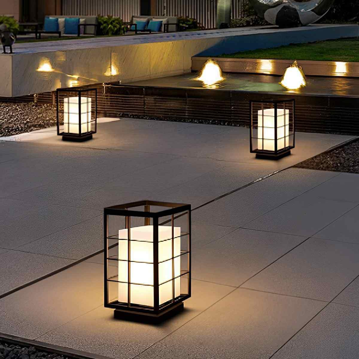 Modern Waterproof Square Lantern LED Outdoor Landscape Lawn Lighting ...