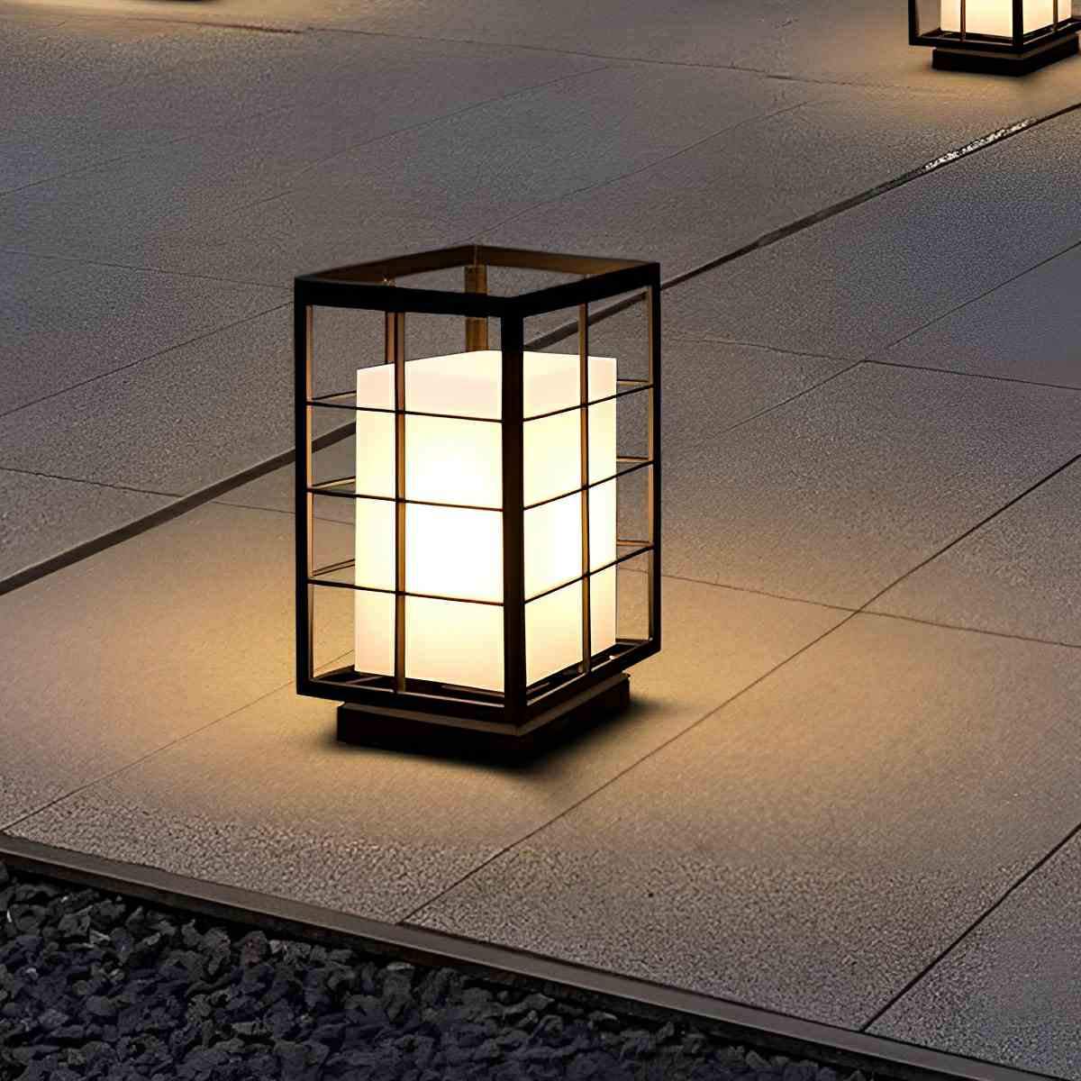 Modern Waterproof Square Lantern LED Outdoor Landscape Lawn Lighting ...